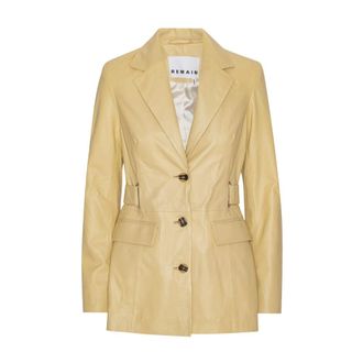 Remain Hochwertiger Lederblazer - - Jackets - Damen - Gelb - XS