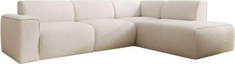 Selsey Selsey Bouvi - Ecksofa mit seitlicher R&uuml;ckenlehne an der Ottomane, rechts, creme, Boucl&eacute;