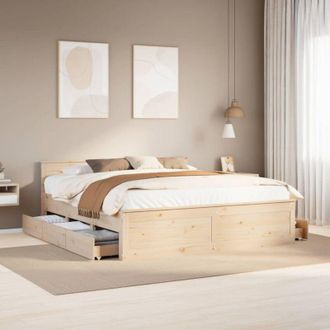 vidaXL Vidaxl - Cadre de lit sans matelas avec t&ecirc;te de lit 180x200 cm bois pin