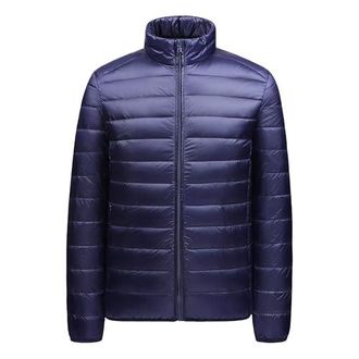 Generic Doudoune matelass&eacute;e l&eacute;g&egrave;re &agrave; col montant pour homme, manteau dhiver isol&eacute; pour homme, manteau d&eacute;contract&eacute; en duvet, Bleu 4, XXL