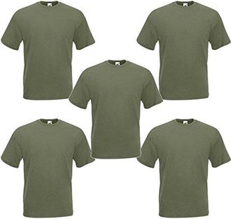 Fruit Of The Loom Fruit of The Loom Valueweight Lot de 5 t-Shirts &agrave; Manches Courtes pour Homme, Vert (Olive Classique 0_Vert (Olive Classique)), XL