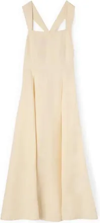 Motivi Femme, Robes, Blanc, Taille: 44 FR Robe &agrave; encolure carr&eacute;e en m&eacute;lange de lin