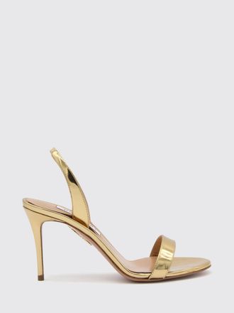 Aquazzura Sandales slingback So Nude en cuir lamin&eacute; avec talon aiguille