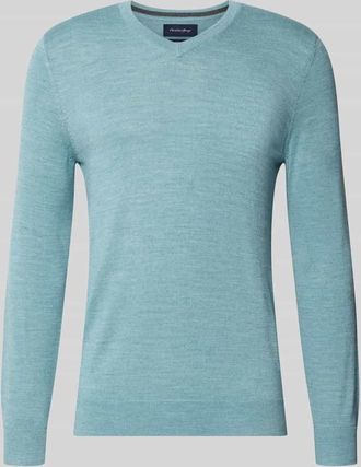Christian Berg Strickpullover aus Woll-Mix mit V-Ausschnitt