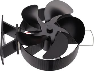 CHICIRIS W&auml;rmebetriebener Ofenventilator, Effizienter 5-Blatt-Luftzirkulationsventilator f&uuml;r Holzofen, Komfortable Heizung f&uuml;r Zuhause, Aluminiumlegierung