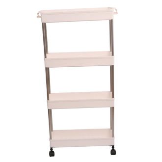 BESPORTBLE Badezimmerregal Kunststoff 4 Schichten Eckregal Mehrschichtiges Aufbewahrungsregal f&uuml;r K&uuml;che Bad Wohnzimmer Bodenregal Organizer Wei&szlig;