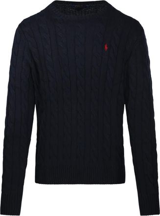 Ralph Lauren Homme, Pulls, Bleu, Taille: L Pull en coton &agrave; maille torsad&eacute;e
