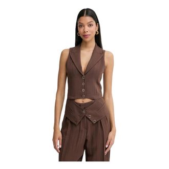 Simona Corsellini Weste mit Einreiher - - Jackets - Damen - Braun - L