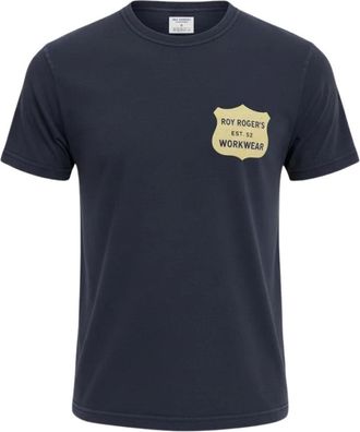 Roy Rogers Homme, Tops, Bleu, Taille: S Crew Neck Jersey T-Shirt