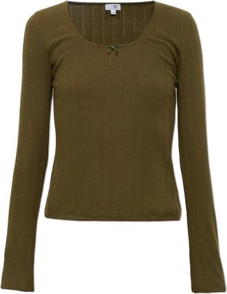 Maison Margiela Langarm-Dessous-Top - - Tops - Damen - Gr&uuml;n - M