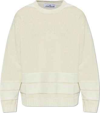 Stone Island Homme, Pulls, Beige, Taille: M Pull en coton et lin Raw Hand