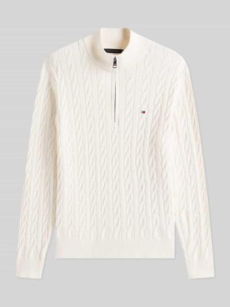 Tommy Hilfiger Regular Fit Troyer aus reiner Baumwolle mit Logo-Stitching