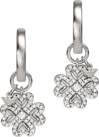 Emporio Armani Damen-Ohrringe aus Edelstahl oder Halbedelmetall mit B&uuml;gel-, Haken- oder Pfostenverschluss, Altsilber