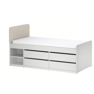 IKEA SL&Auml;KT Bettgestell+Aufbewahr/Federholzrahm