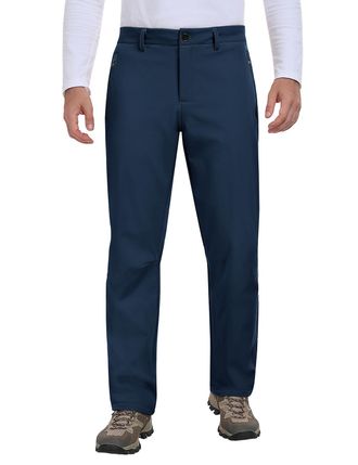 Heekpek Wanderhose Skihose Herren Thermohose Outdoor Hosen Winter Softshellhose Wasserdicht Warm Fleece Gef&uuml;ttert Schneehose f&uuml;r Snowboard, Trekking, Marinebl