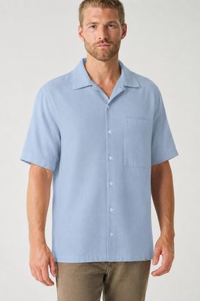 Hempage Hempage Herren vegan Kurzarmhemd Hanf Baumwolle Rauchblau