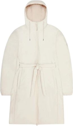 Rains Femme, Manteaux, Beige, Taille: 42 FR Lohja Long Insulated Curve Jacket