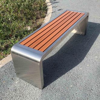 Generic Holzbank Outdoor ohne Lehne Edelstahl Schön Leicht zu Reinigen Gartenbank Wetterfest Keine Installation Erforderlich Sitzbank Outdoor Balkon Terrasse 