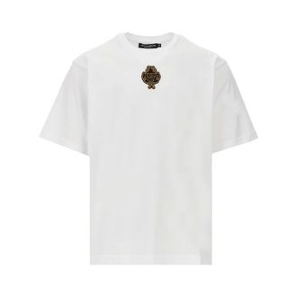 Dolce & Gabbana T-shirt boxy &agrave; &eacute;cusson brod&eacute; - Homme - Tops - Blanc - Taille: XL