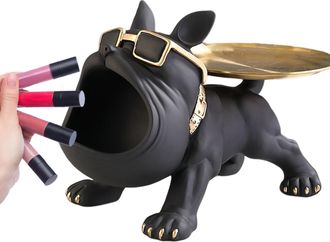 Generico Schale zur Aufbewahrung von Schl&uuml;sseln: Tablett in Form einer franz&ouml;sischen Bulldogge aus Kunstharz, 960 g, Organizer mit gro&szlig;er Kapazit&auml;t, dekorative
