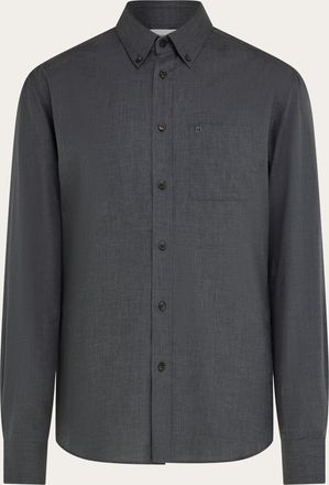 Ferragamo Herren Flanellhemd Grau