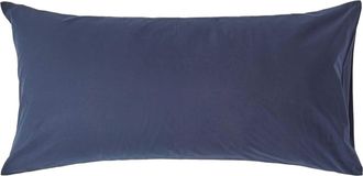 Homescapes Perkal Kissenbezug 50x90 cm dunkelblau, Kissenhülle mit Hotelverschluss, 100% ägyptische Baumwolle, Fadendichte 200