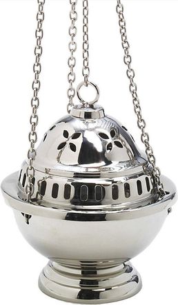 NKlaus 2X 2915 Weihrauchschwenker Weihrauchfass mit Einsatzschale Messing Handarbeit R&auml;ucherset 40124