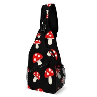 Generic Sacoche Tactique Champignons rouges mignons de dessin anim&eacute; Durable Sac Bandouli&egrave;re Antivol Sac &agrave; Dos Militaire pour Voyage Cyclisme Randonn&eacute;e
