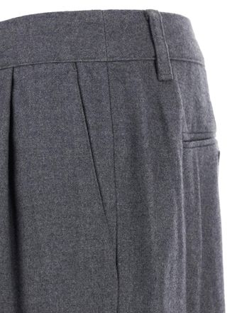 Dunst Mens Grey Tailored Trousers With Front Pleats Polyester