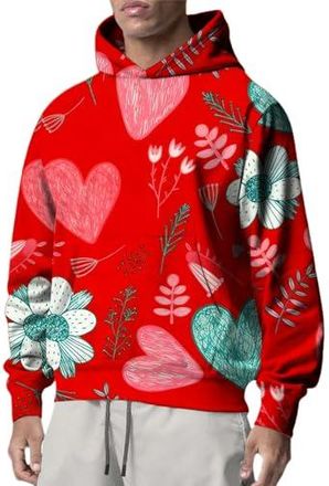 Generic Sweat à capuche graphique 3D doublé thermique, pull à manches longues pour homme par temps froid, multicolore, 3XL