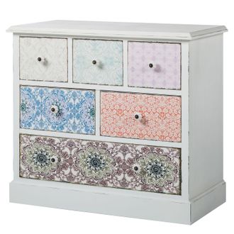 Maison Belfort home24 Kommode V 81 x 72 x 40cm Wei&szlig;/Multicolor