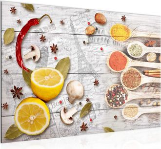 Runa Art Bild Küche Gewürze Modern Wandbilder Esszimmer Küchenbilder 1 Teilig - Made In Germany - Essen Weiss Flur 019615c