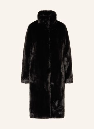 HUGO BOSS Kunstfell-Mantel Cetedia schwarz