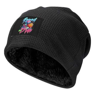 Ahdyr Bonnet en Maille gaufr&eacute;e, Polaire, Chaud, pour lhiver, Noir, pour Hommes et Femmes
