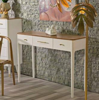 Dmora Konsole Demo 107x37x80 cm Wei&szlig; Traglast 20 kg