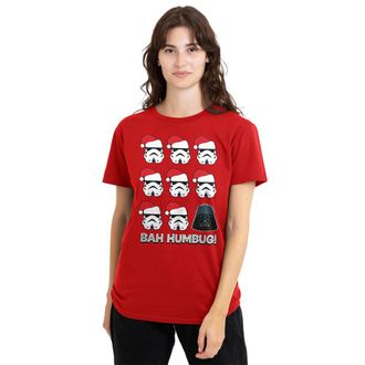 Star Wars Damen Empire Bah Humbug Ladies, Red T-Shirt, rot, M