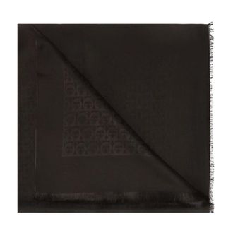 Ferragamo Femme, Accessoires, Noir, Taille: ONE Size Gancini Scarf
