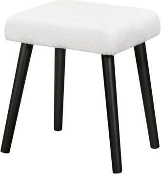 Generic Pouf ottoman carré élégant en velours blanc - Repose-pieds rembourré pour salon et entrée, repose-pieds parfait pour canapé et salon, décoration dinté