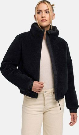 Marikoo Winterjacke Yuvaa Damen Teddyjacke kurz aus weichem Teddyfleece mit Stehkragen