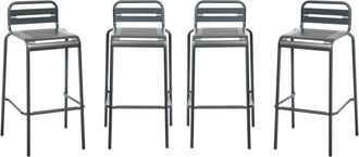 Sweeek Lot de 4 chaises hautes de jardin acier. 4 places. anthracite. L 44 x P 41 x H 85cm