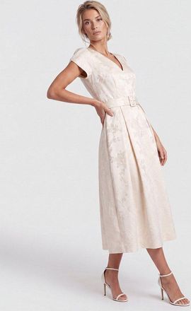 Apart Abendkleid aus Jacquard mit G&uuml;rtel