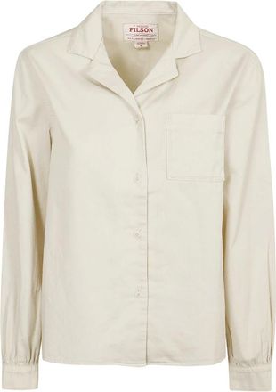 Filson Femme, Blouses et Chemises, Blanc, Taille: 38 FR Chemise de campement &agrave; manches longues en twill