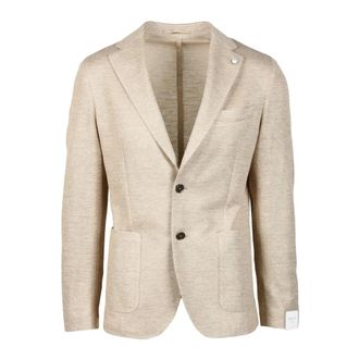 L.B.M. 1911 Leinen Baumwoll Jacke - - Jackets - Herren - Beige - XL