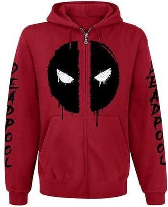 Deadpool Logo Homme Sweat-Shirt zipp&eacute; &agrave; Capuche Rouge XXL