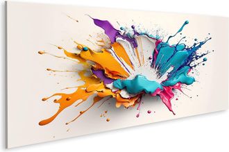 Islandburner Prime Bild auf Leinwand Abstrakte Farbspritzer Isoliert Weißer Hintergrund Farbspritzer Malere Bilder Wandbilder Poster