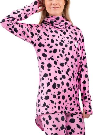 Eivy Damen Icecold Gaiter Top Yoga Shirt, Pink Cheetah, XS EU