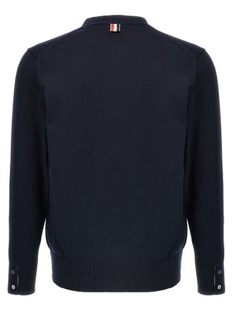 Thom Browne Mens Blue Cotton Cardigan Clothing