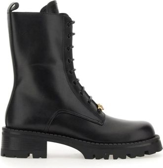 Versace Femme, Chaussures, Noir, Taille: 36 EU Medusa 95 Lace-Up Bottes 35 mm