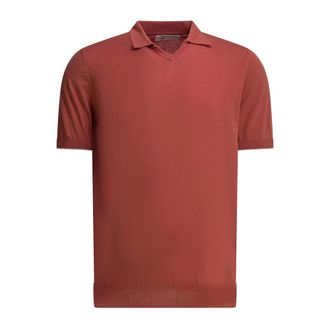 Brunello Cucinelli Homme, Tops, Rouge, Taille: XL Short Sleeve Knit Polo