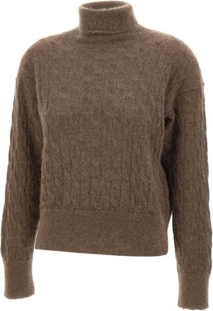 FILIPPO DE LAURENTIIS Femme, Pulls, Brun, Taille: 44 FR Pull Laine et Mohair Gris Tourterelle
